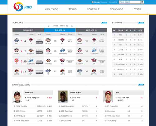 KBO, 영문 홈페이지 개설